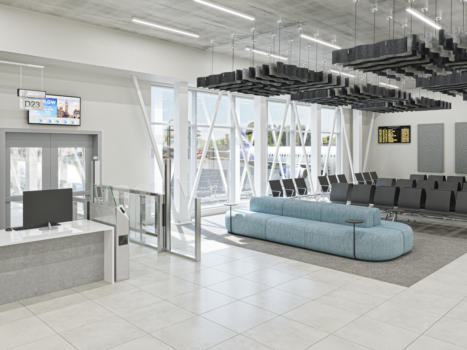 Acoustical Baffle System - Atlantic - Feltkutur